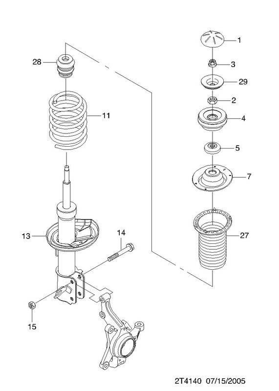 Подшипник верхней опоры передней стойки Aveo, Matiz CRB 96535010 ...