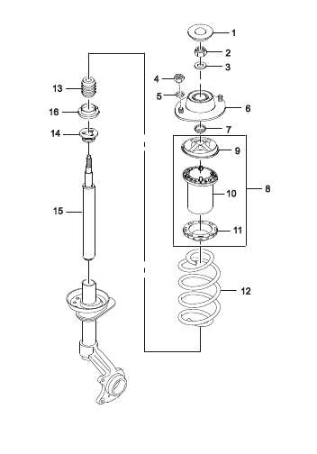 Стакан переднего амортизатора Lanos, Sens, Nexia в сборе Корея 96133096 ...