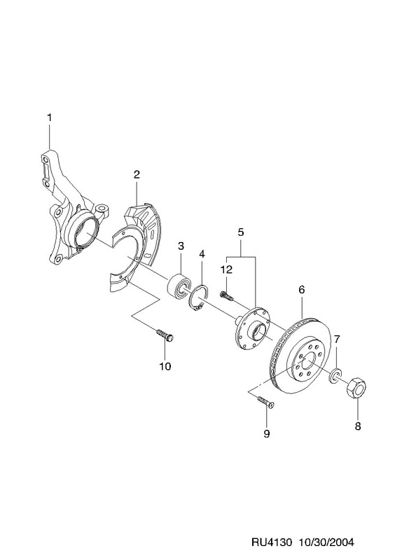 Гайка передней ступицы Lanos, Sens, Aveo, Lacetti Польша 94515437 ...