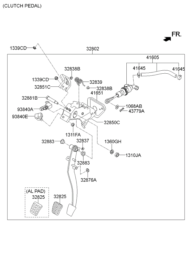 Выключатель, привод сцепления (Tempomat) KIA 938402E000. Купить датчик ...